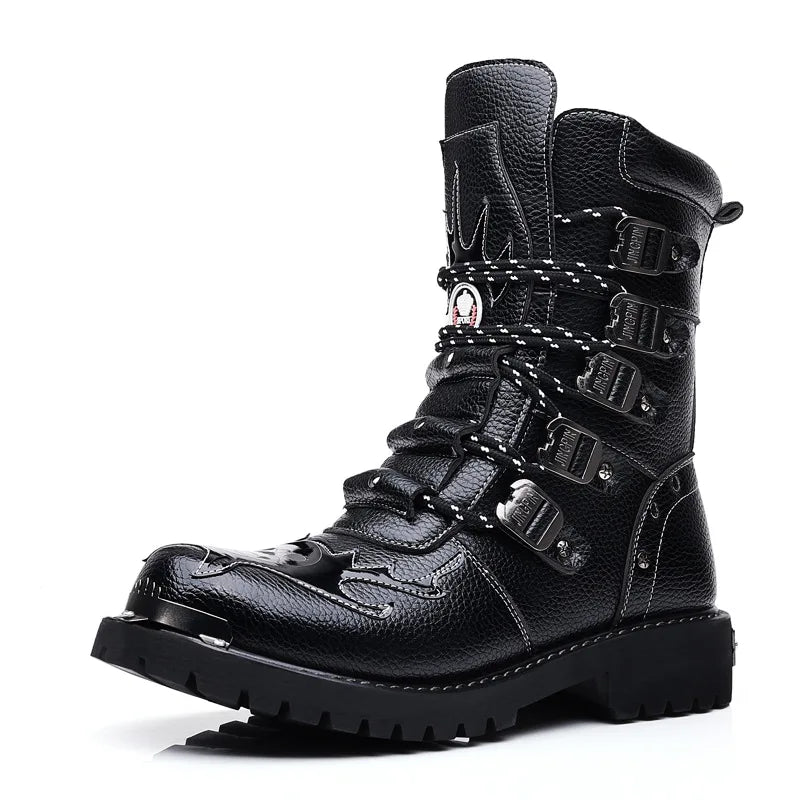 Botas de moto góticas para hombre negras – Castle Gothic Mexico